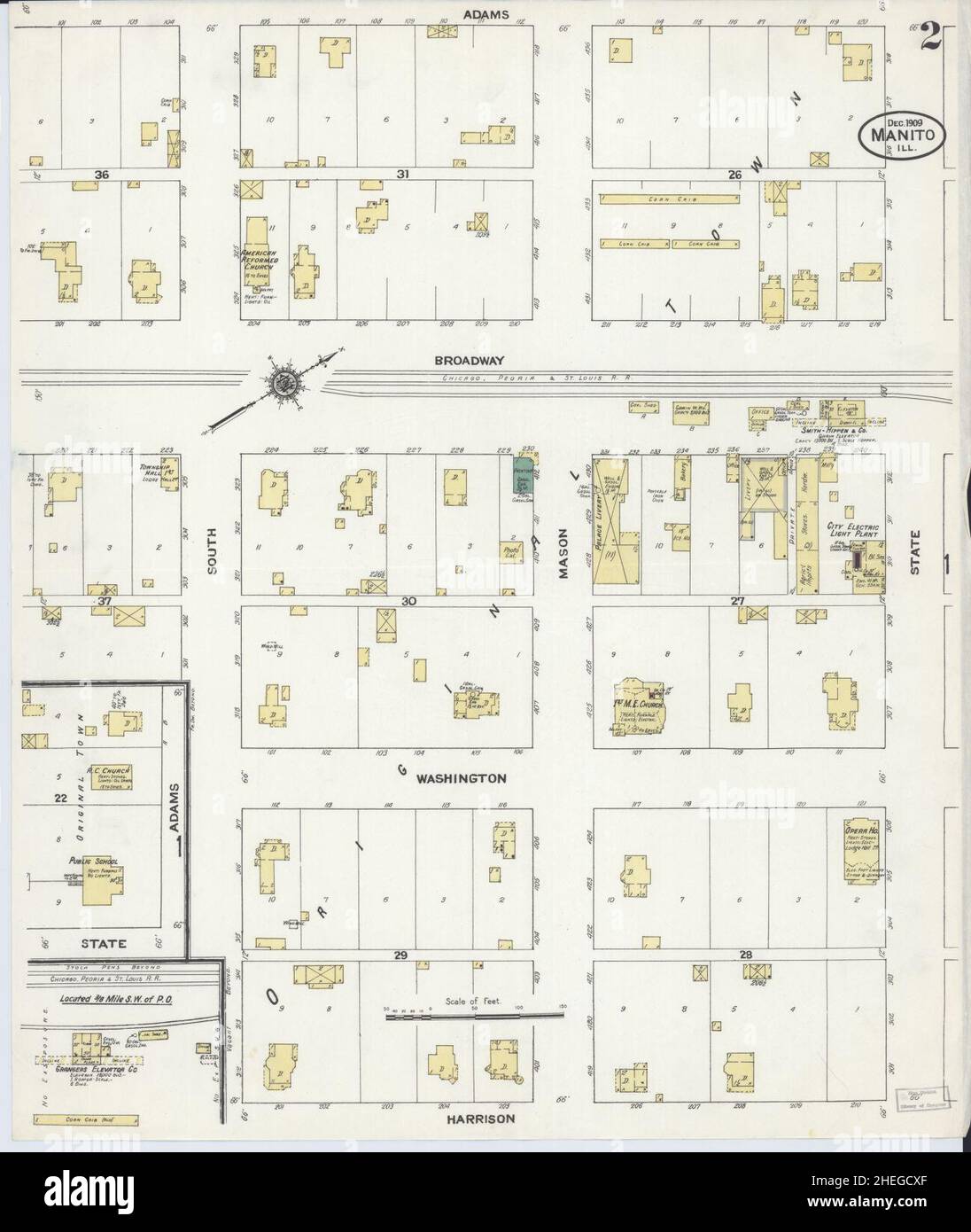 Sanborn Fire Insurance Map from Manito, Mason County, Illinois Stock ...