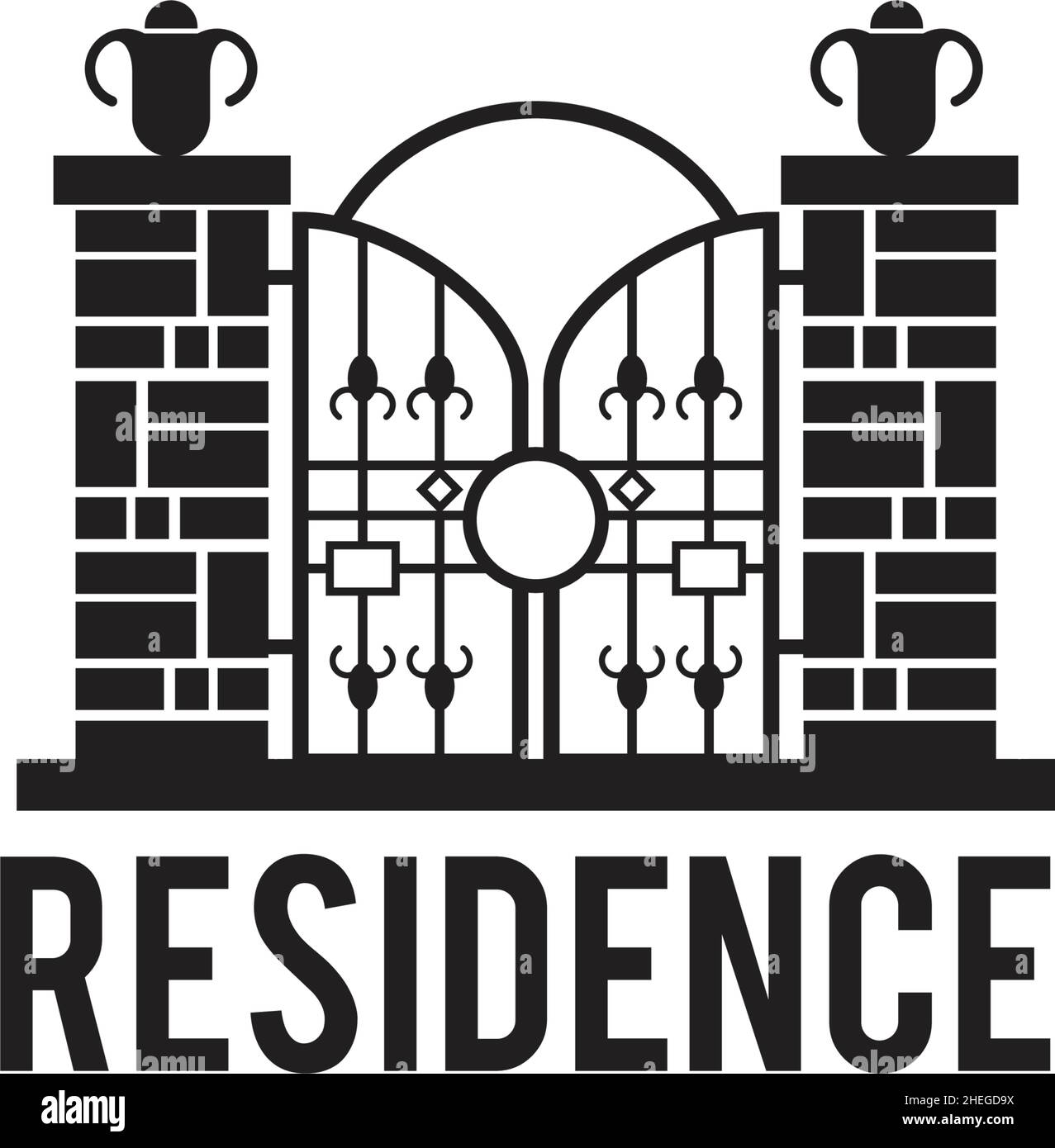 Modern apartment building yard Cut Out Stock Images & Pictures - Alamy