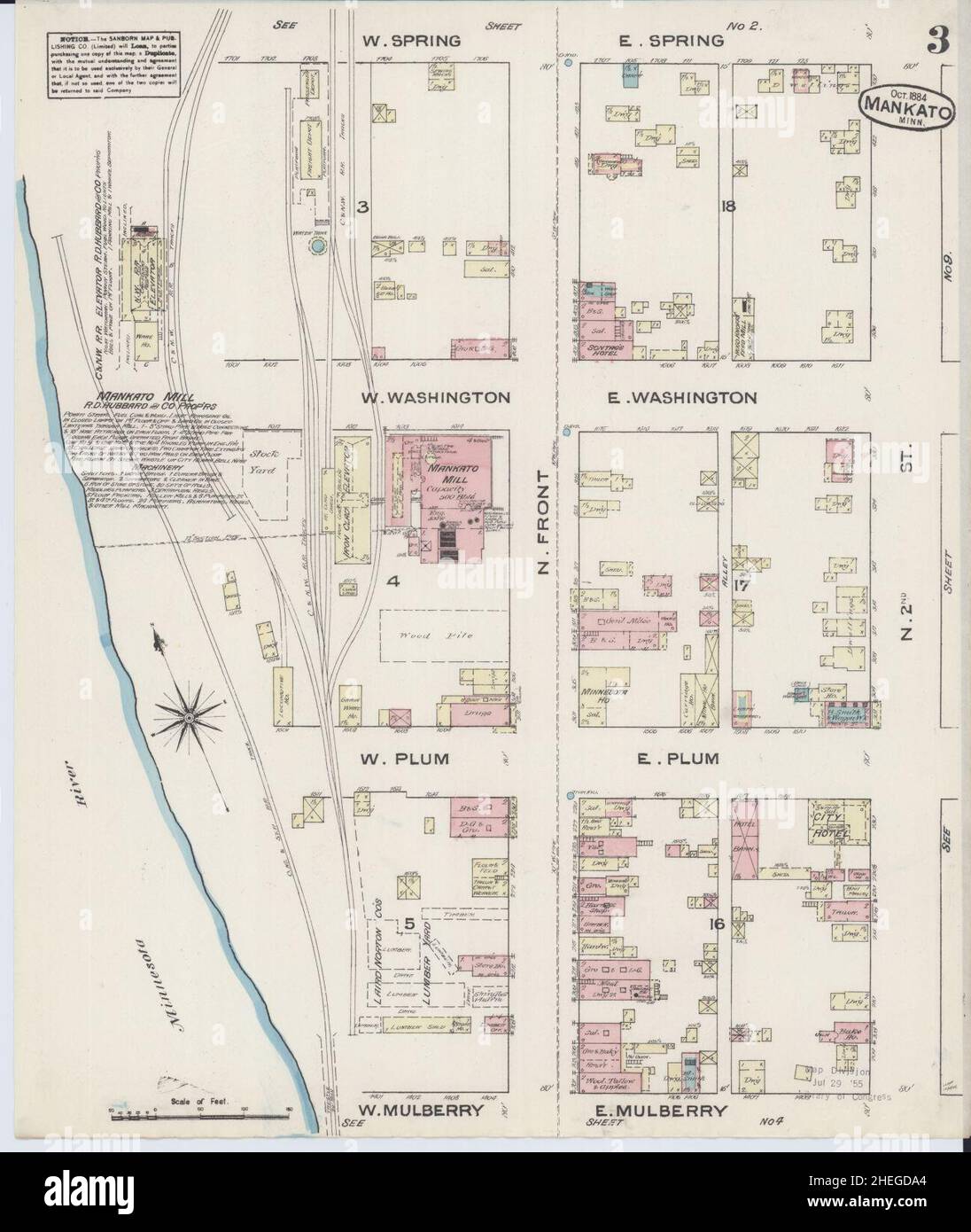 Sanborn Fire Insurance Map from Mankato, Blue Earth And Nicollet ...