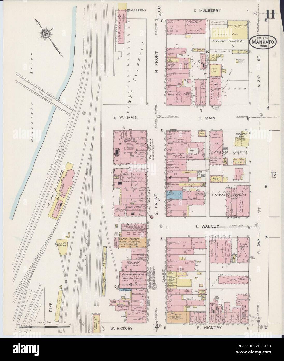 Sanborn Fire Insurance Map from Mankato, Blue Earth And Nicollet ...