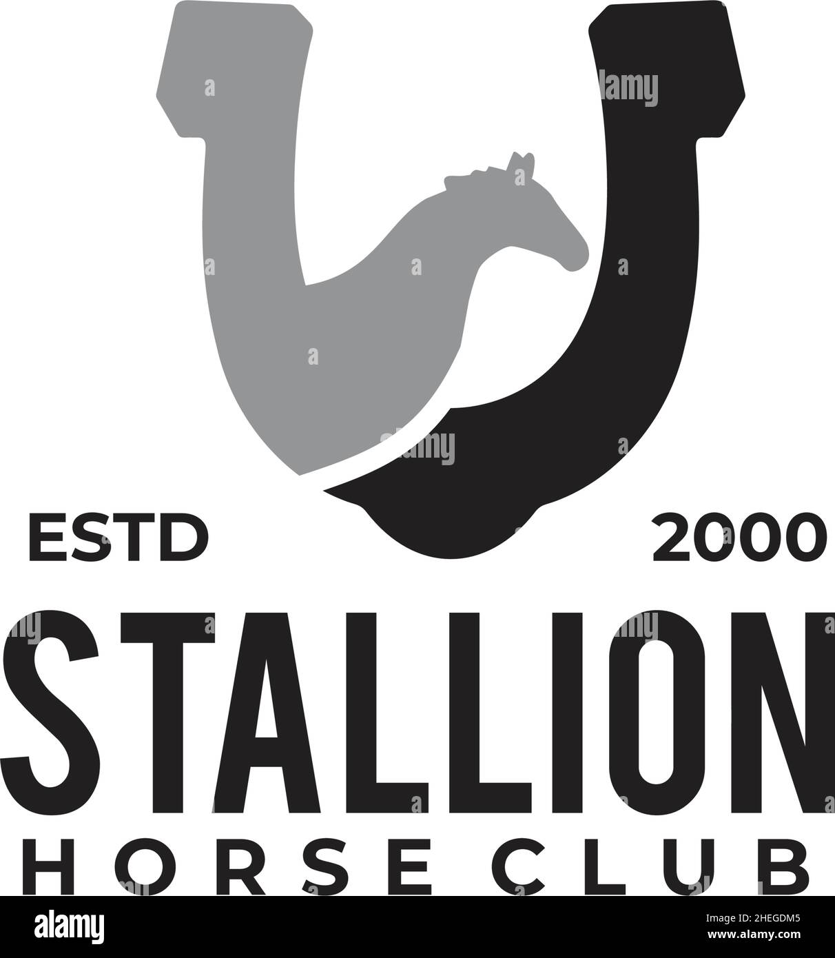 Horse stallion club horseshoe vector symbol logo design Stock Vector ...