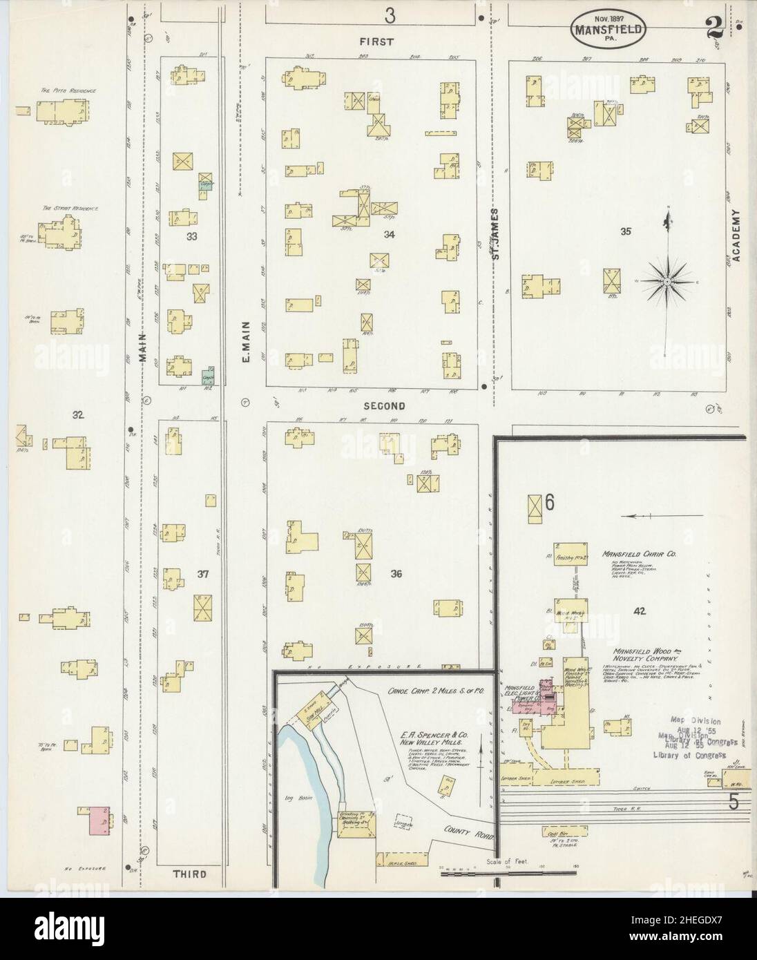 Mansfield pennsylvania map hi-res stock photography and images - Alamy