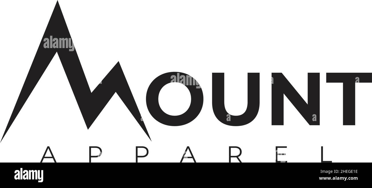 Mount text M letter vector logo design Stock Vector Image & Art - Alamy