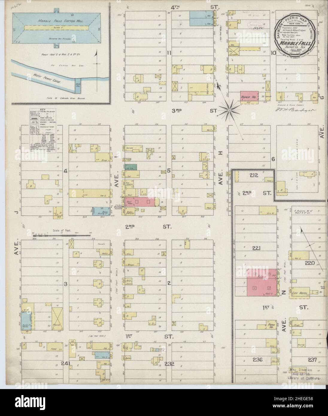 Sanborn Fire Insurance Map from Marble Falls, Burnet County, Texas ...