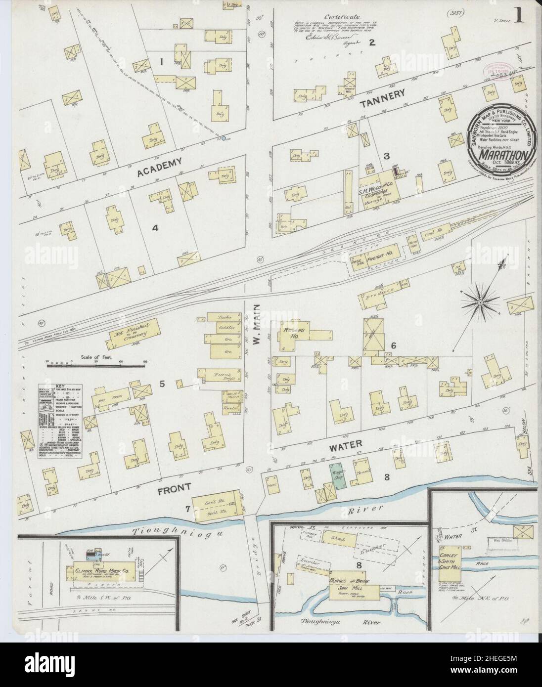 Sanborn Fire Insurance Map from Marathon, Cortland County, New York ...