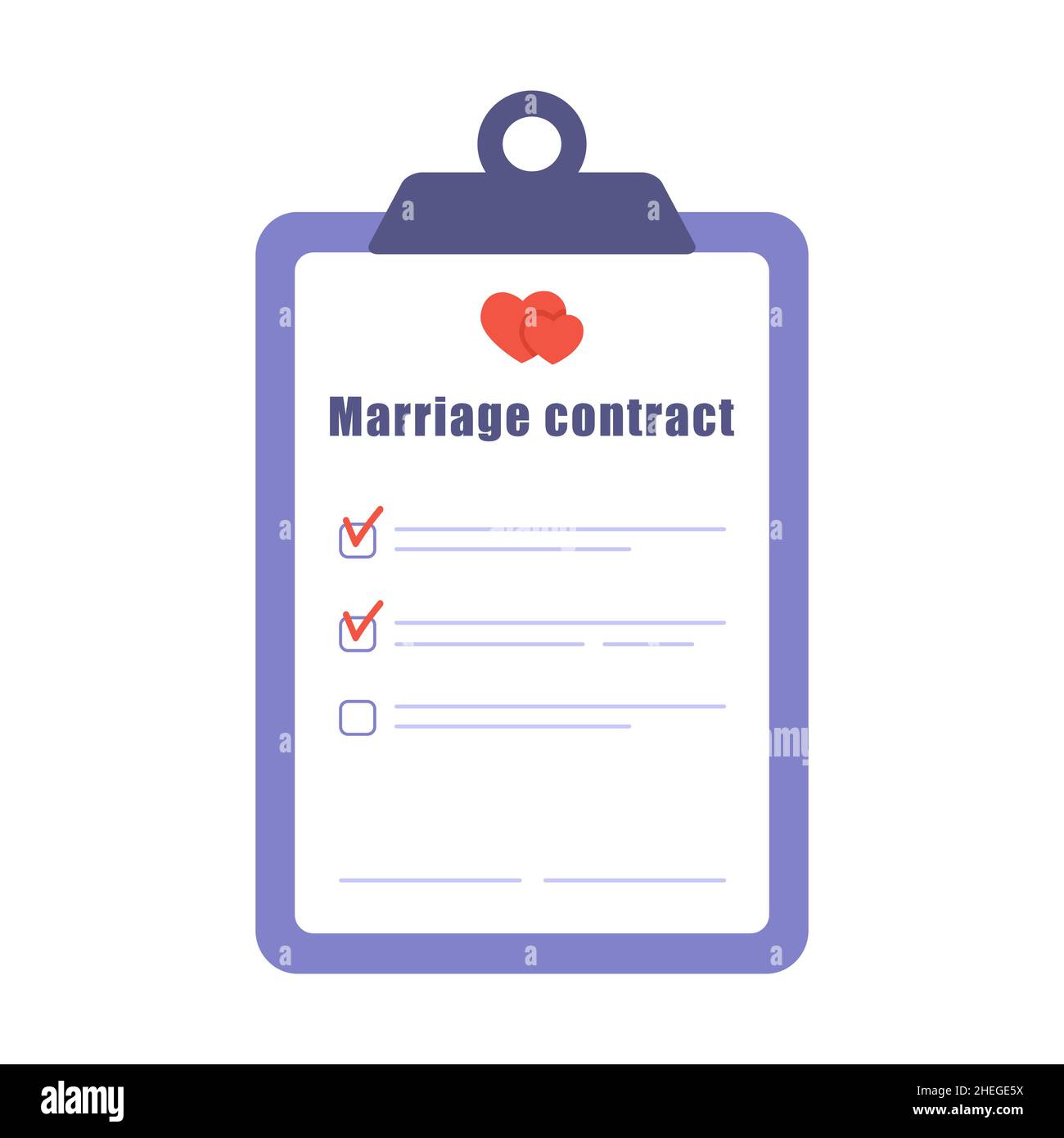 Marriage contract icon. Prenuptial agreement document. Couple divorce ...