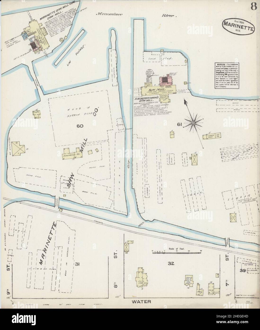 Map of marinette wisconsin hi-res stock photography and images - Alamy