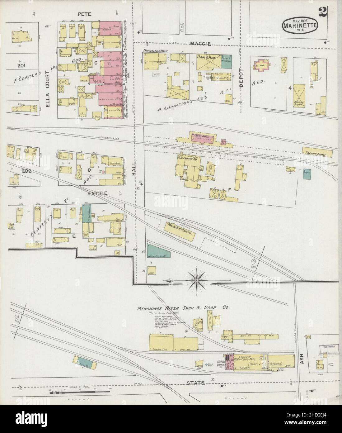 Map of marinette wisconsin hi-res stock photography and images - Alamy