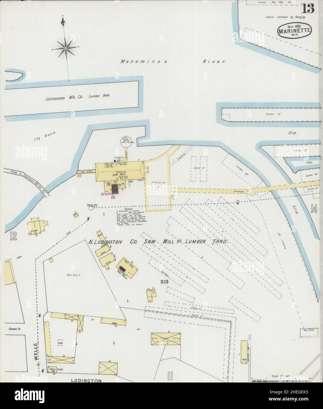 Map of marinette wisconsin hi-res stock photography and images - Alamy