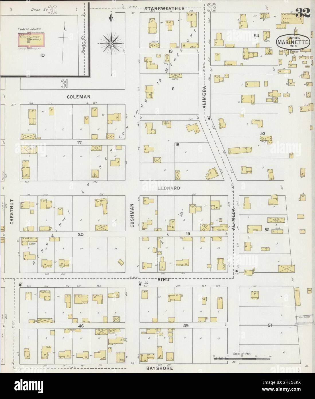 Map of marinette wisconsin hi-res stock photography and images - Alamy