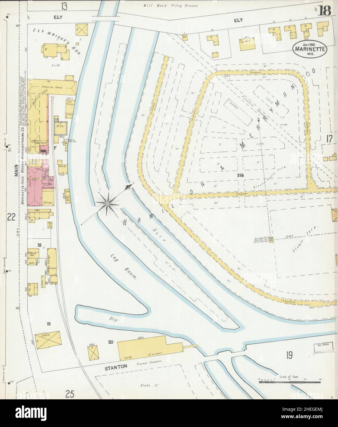 Map of marinette wisconsin hi-res stock photography and images - Alamy