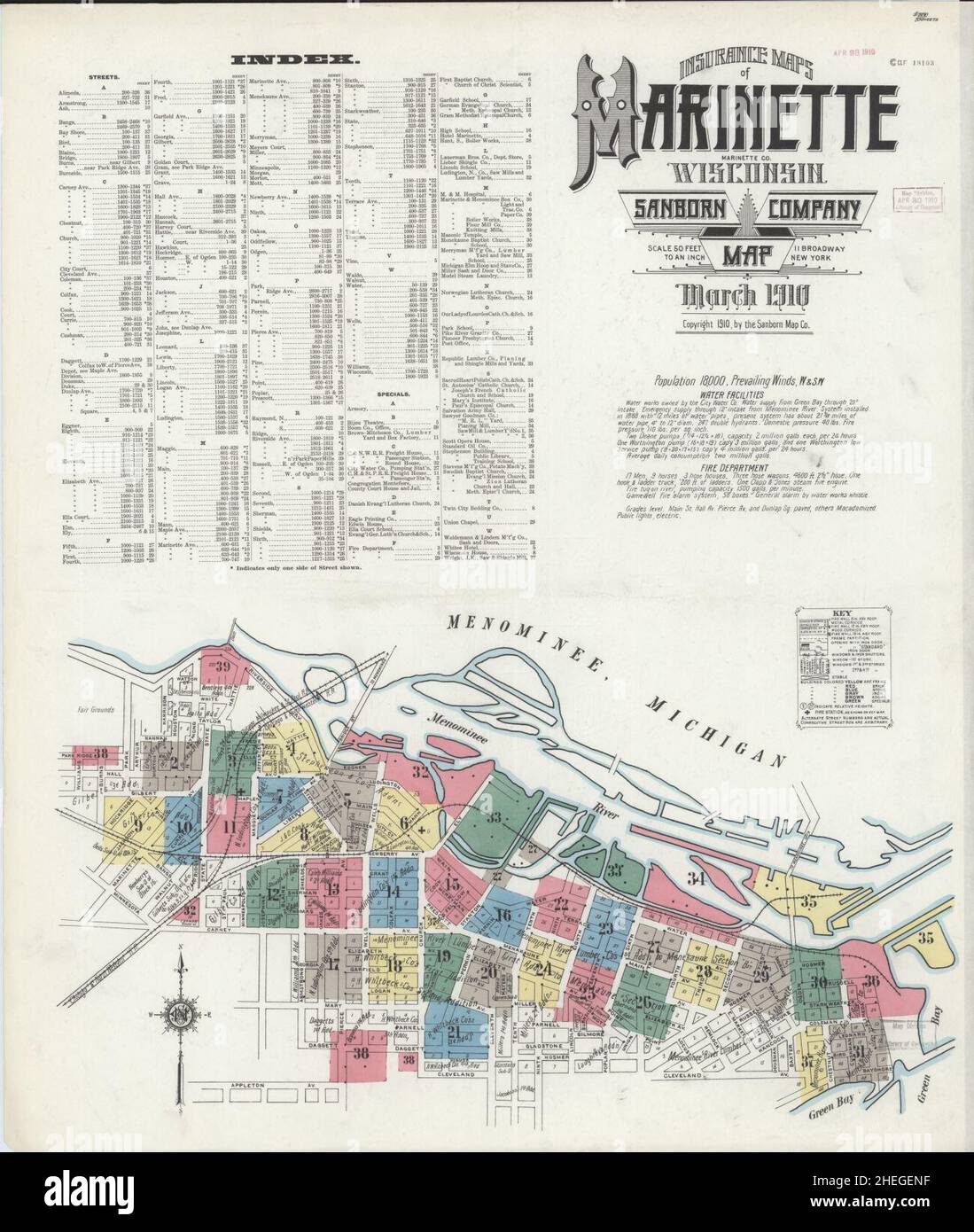 Map of marinette wisconsin hi-res stock photography and images - Alamy