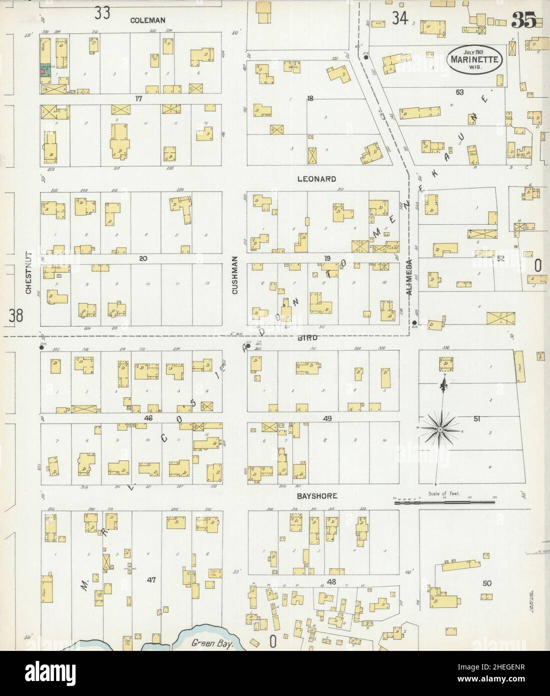 Map of marinette wisconsin hi-res stock photography and images - Alamy