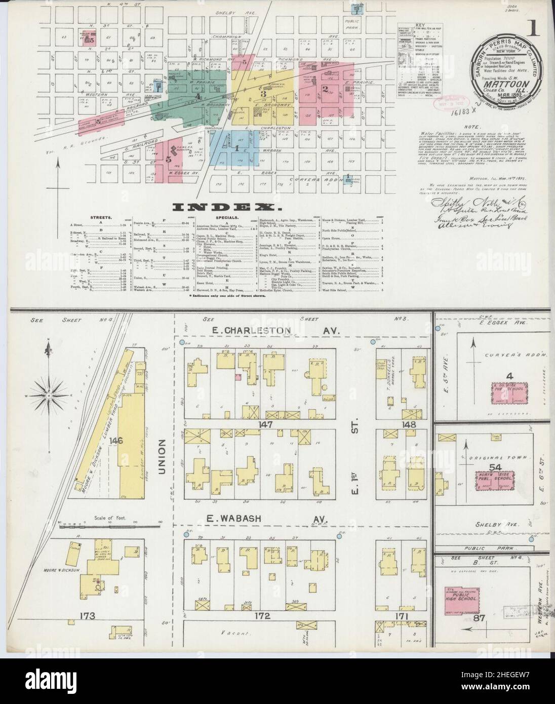 Coles county map hi-res stock photography and images - Alamy