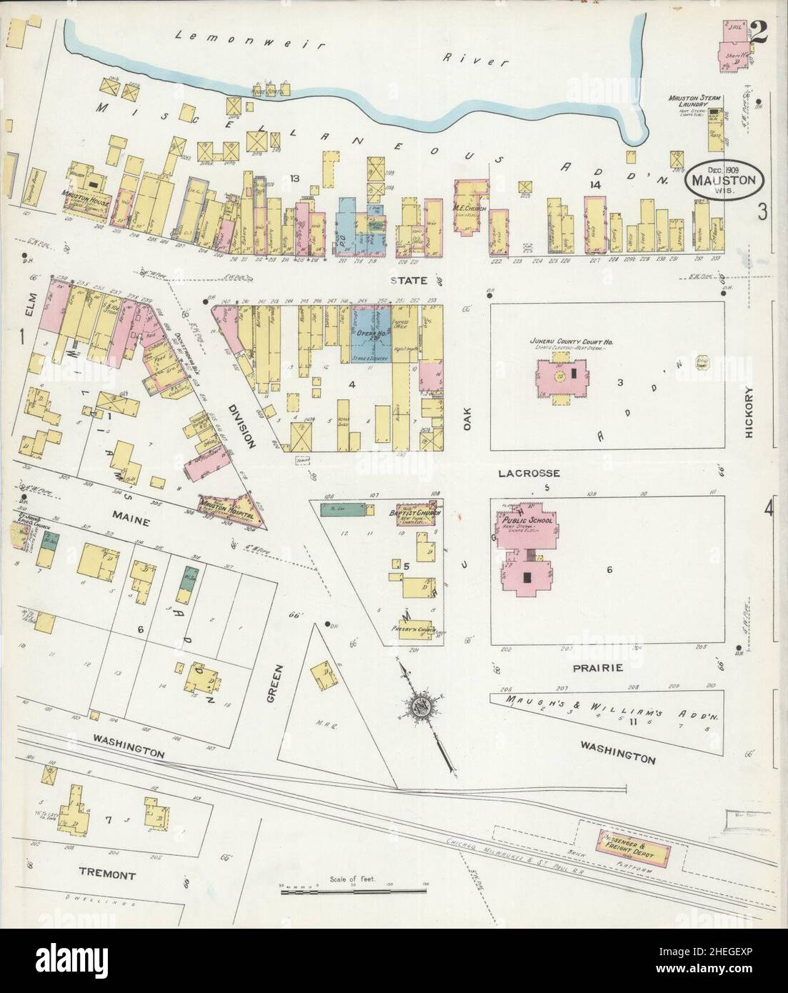 Map of juneau wisconsin hi-res stock photography and images - Alamy