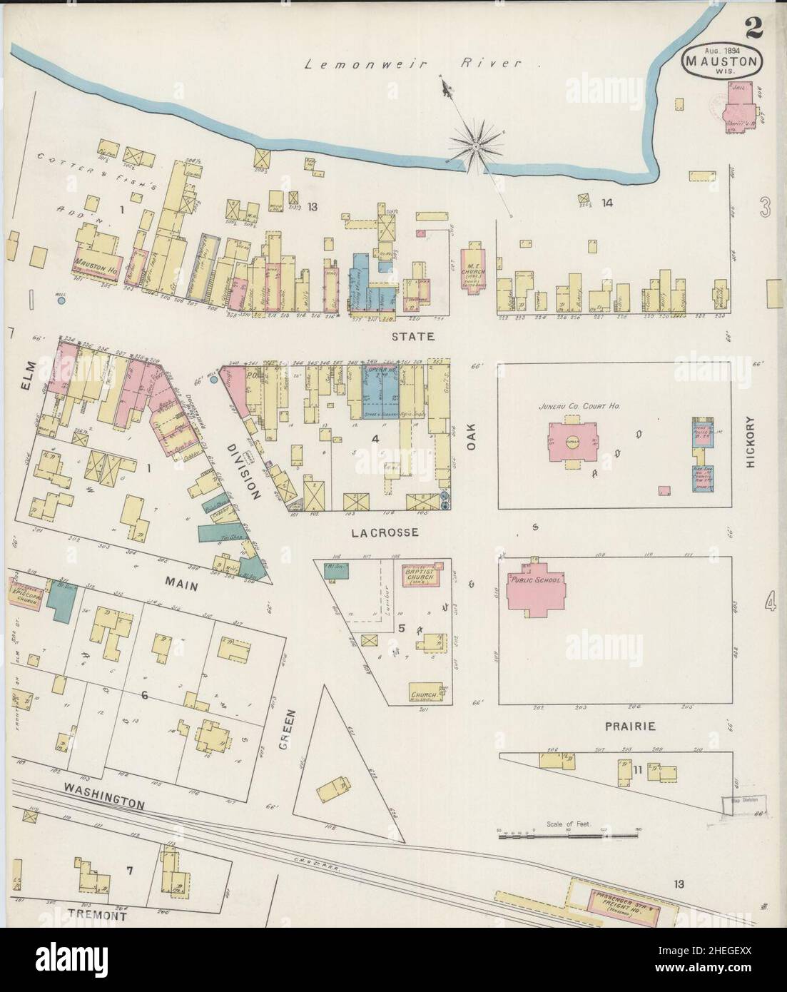 Map of juneau wisconsin hi-res stock photography and images - Alamy