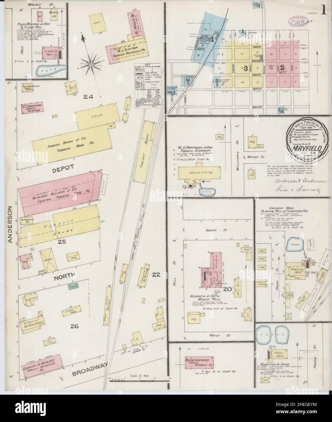 Sanborn Fire Insurance Map from Mayfield, Graves County, Kentucky Stock ...
