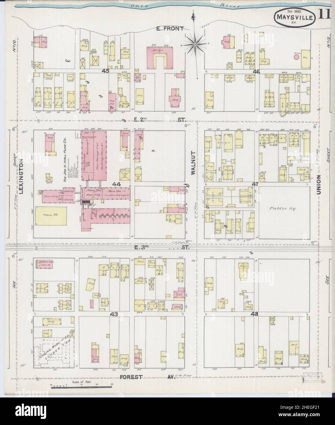Sanborn Fire Insurance Map from Maysville, Mason County, Kentucky Stock Photo - Alamy