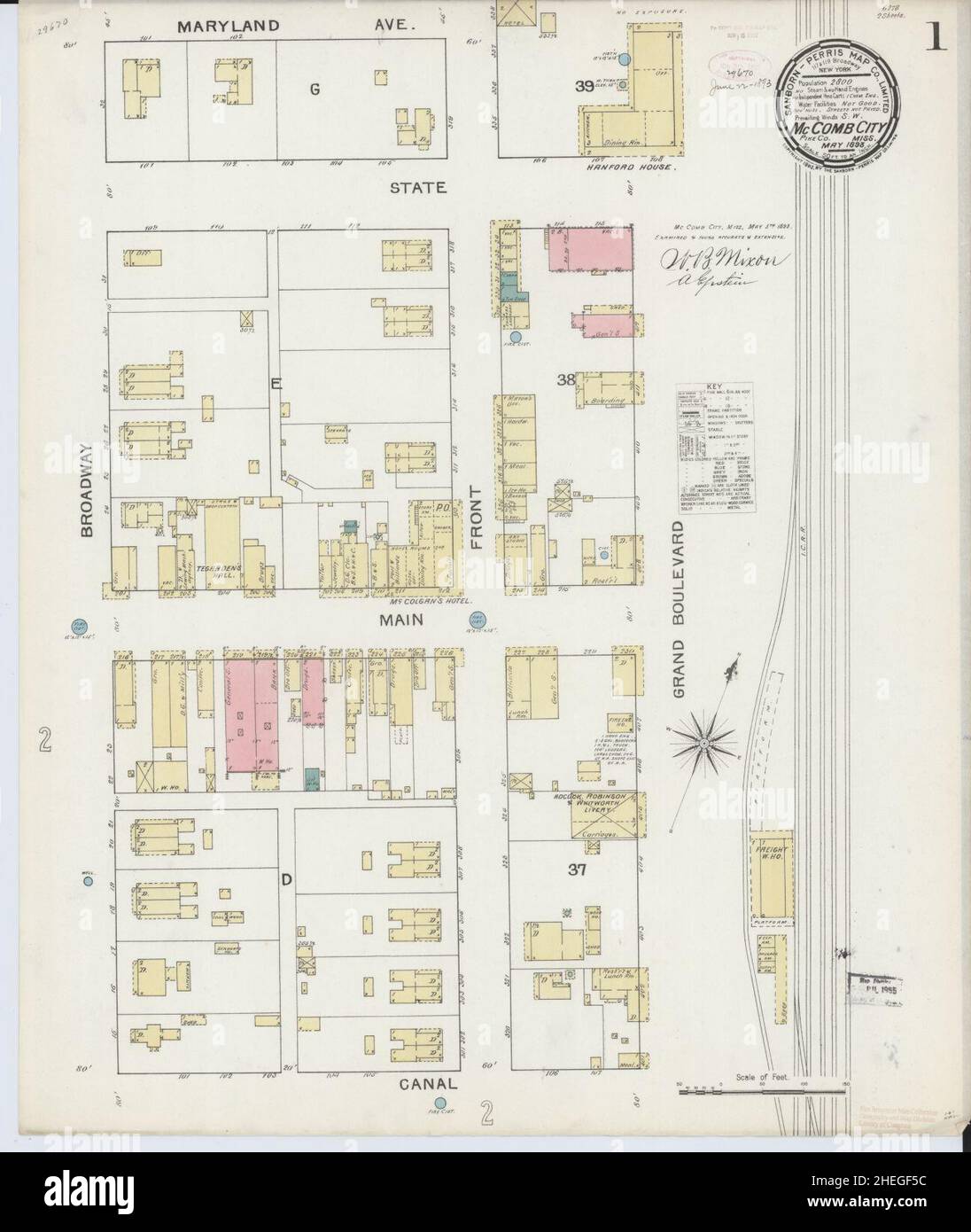 Map of mccomb mississippi hi-res stock photography and images - Alamy