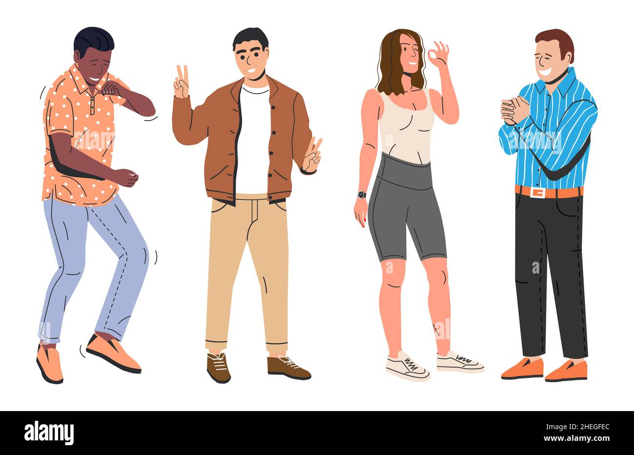 Various People Showing Positive Gestures Stock Vector Image & Art - Alamy