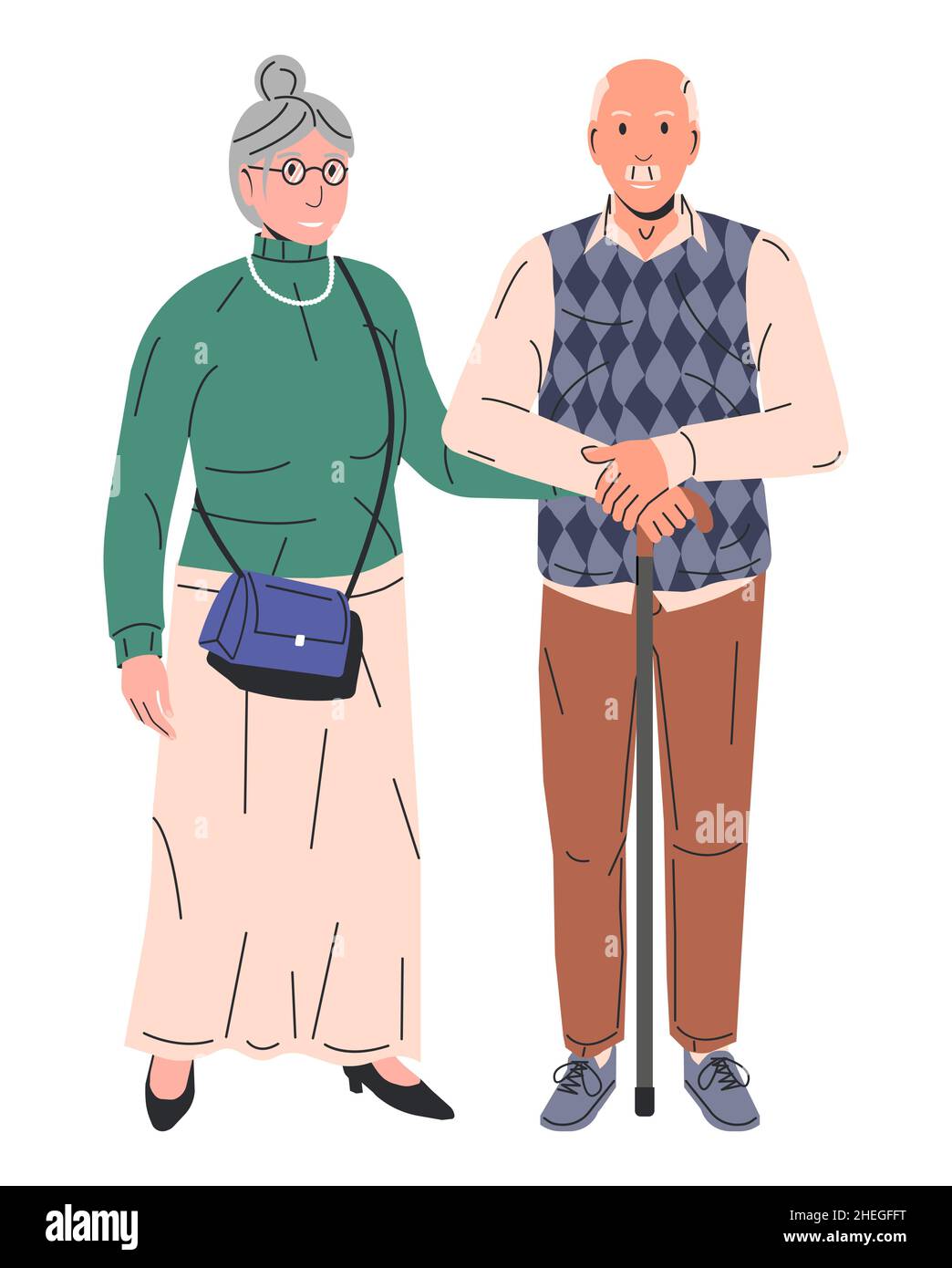 Cute Eldery Couple Isolated Stock Vector Image & Art - Alamy