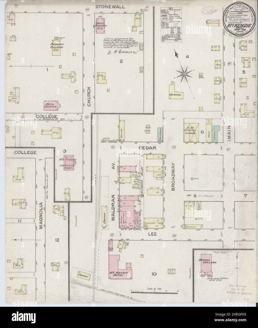 Sanborn Fire Insurance Map from McKenzie, Carroll County, Tennessee ...