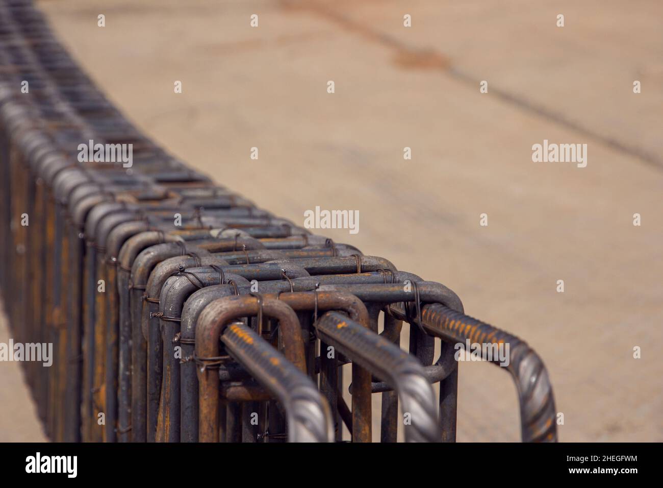 Frame made of steel rods for concreting. Building construction. Steel ...