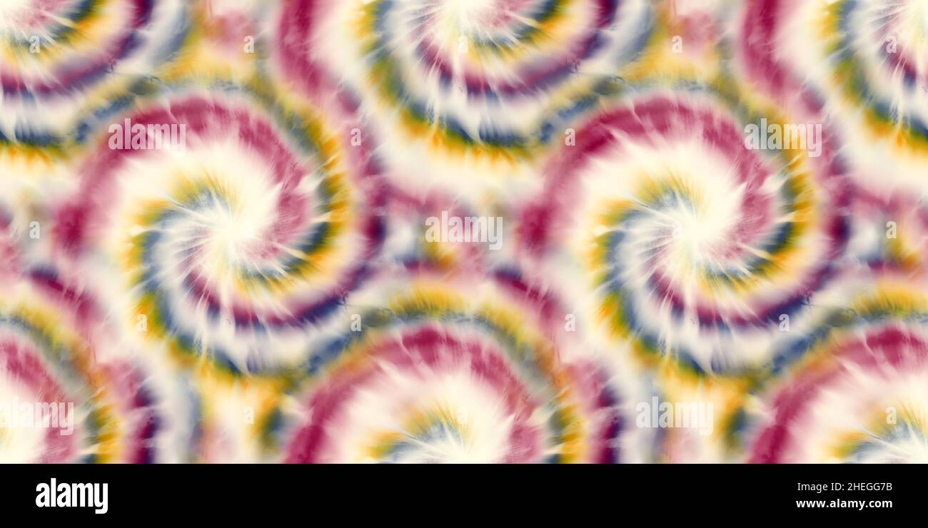 Seamless funky 1970s tie dye border motif pattern for surface design ...