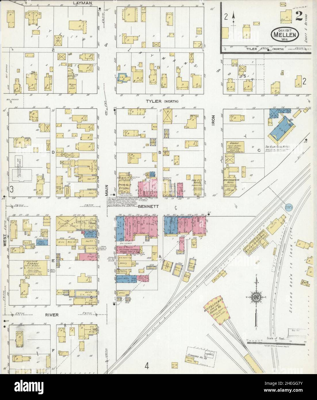 Mellen wisconsin map hi-res stock photography and images - Alamy