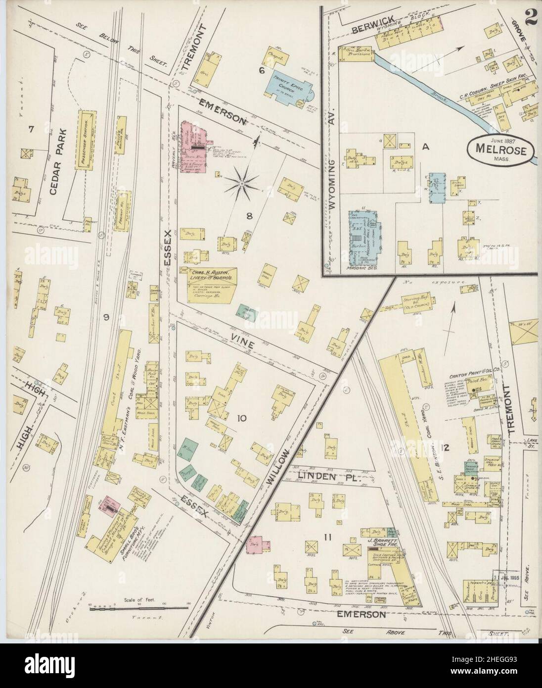 Melrose map hi-res stock photography and images - Alamy