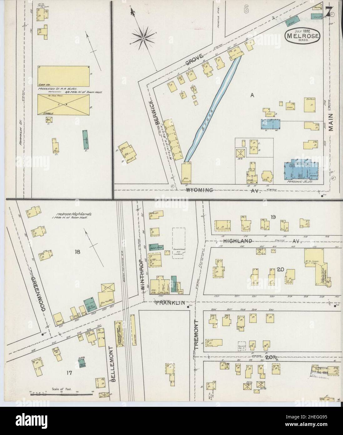 Melrose map hi-res stock photography and images - Alamy