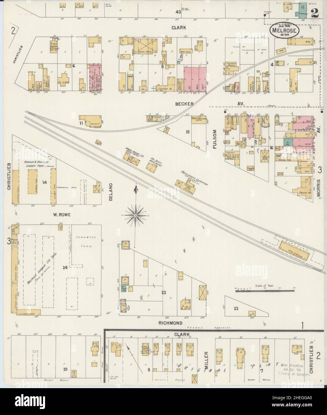 Melrose map hi-res stock photography and images - Alamy