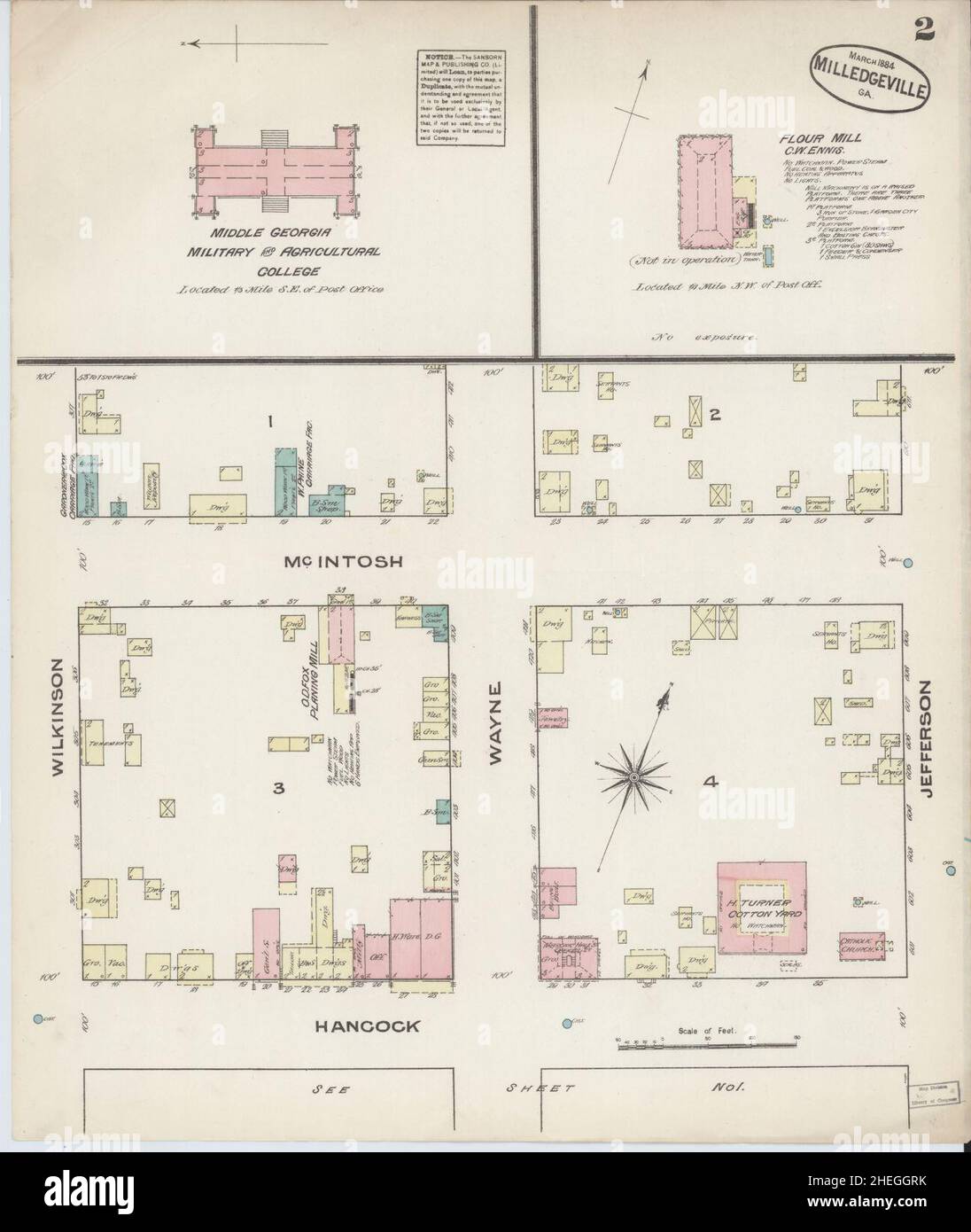 Milledgeville georgia map hi-res stock photography and images - Alamy