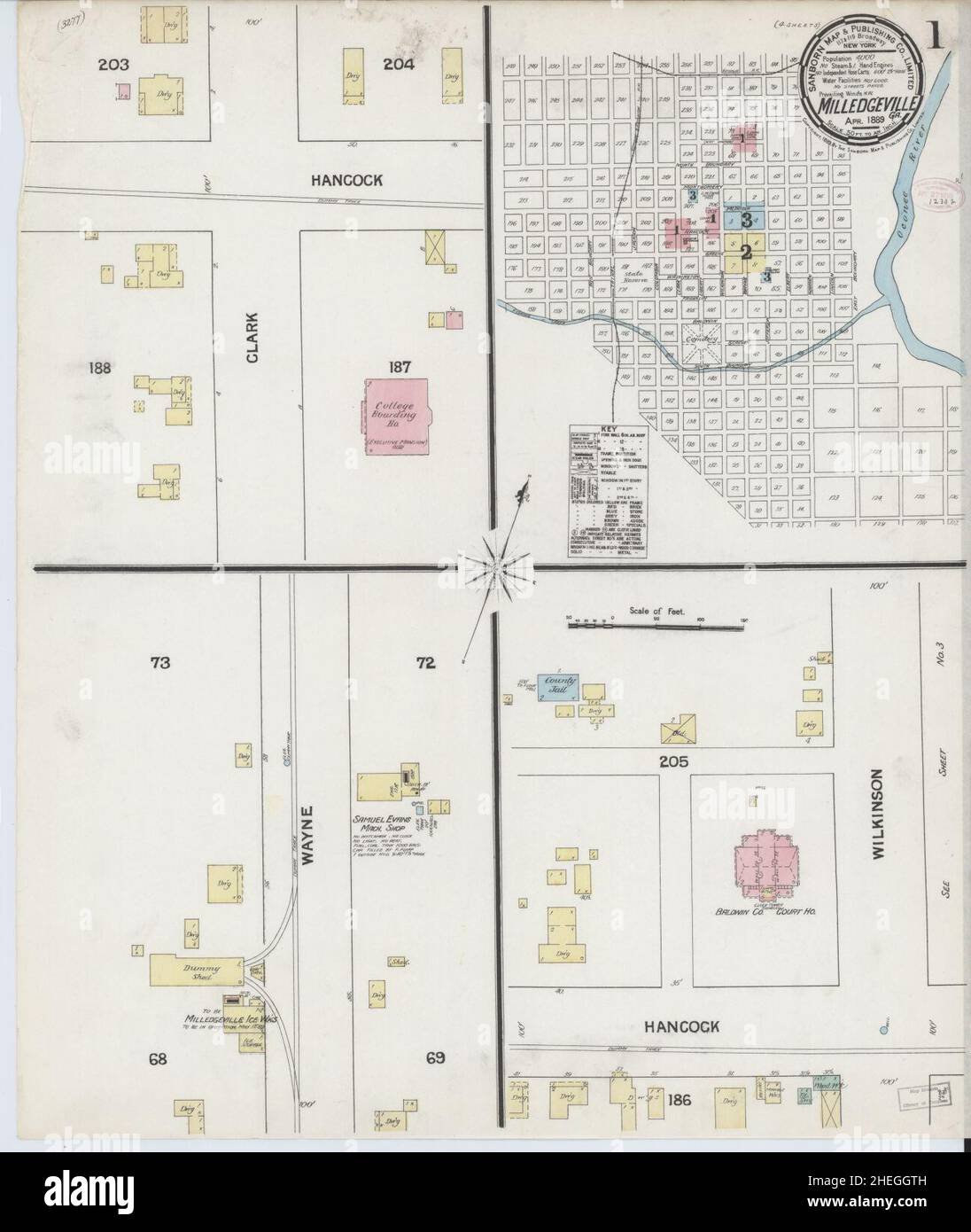 Milledgeville georgia map hi-res stock photography and images - Alamy