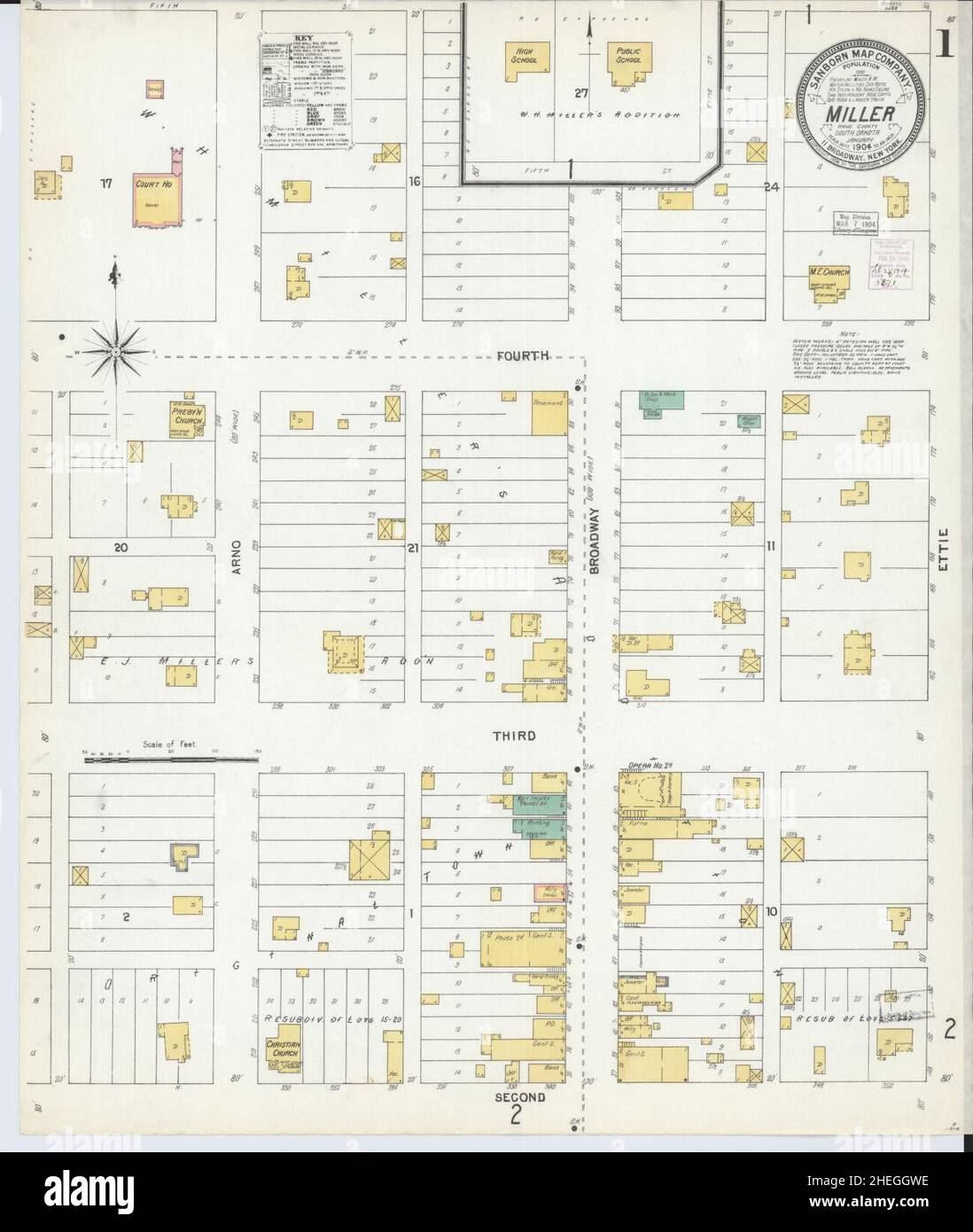 Miller south dakota map hi-res stock photography and images - Alamy