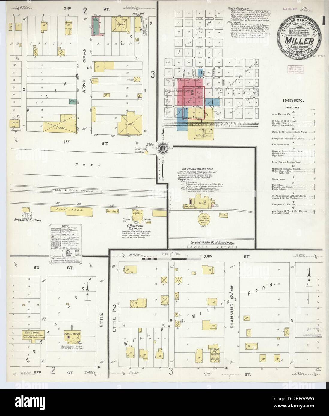 Miller south dakota map hi-res stock photography and images - Alamy
