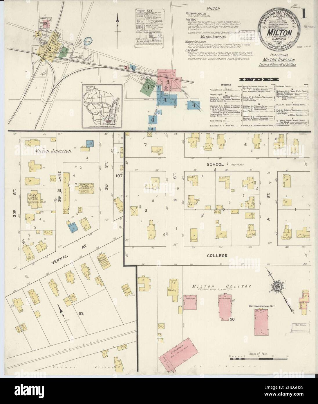 Milton wisconsin map hi-res stock photography and images - Alamy