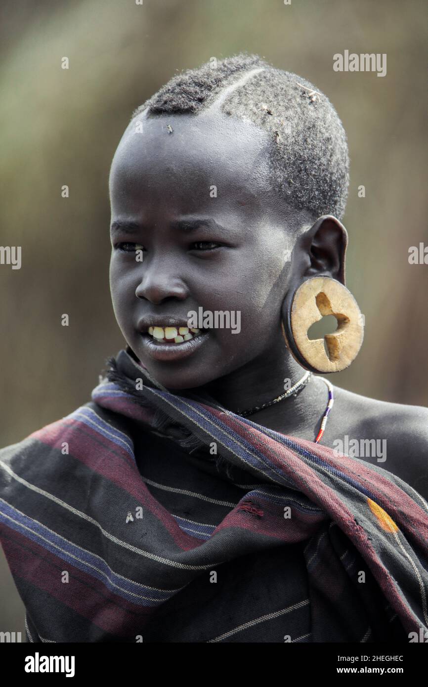 Omo River Valley, Ethiopia - November 29, 2020: Portrait of African ...
