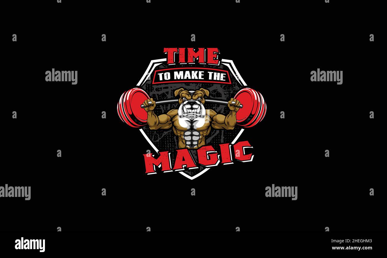 time to make the magic gym workout t-shirt monogram vector template ...
