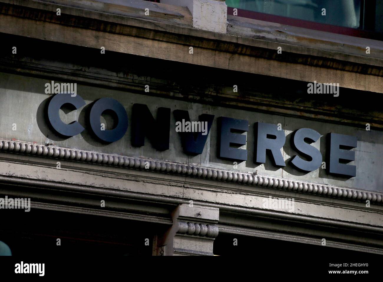 Converse brand logo on the street in New York City, NY, USA on January ...