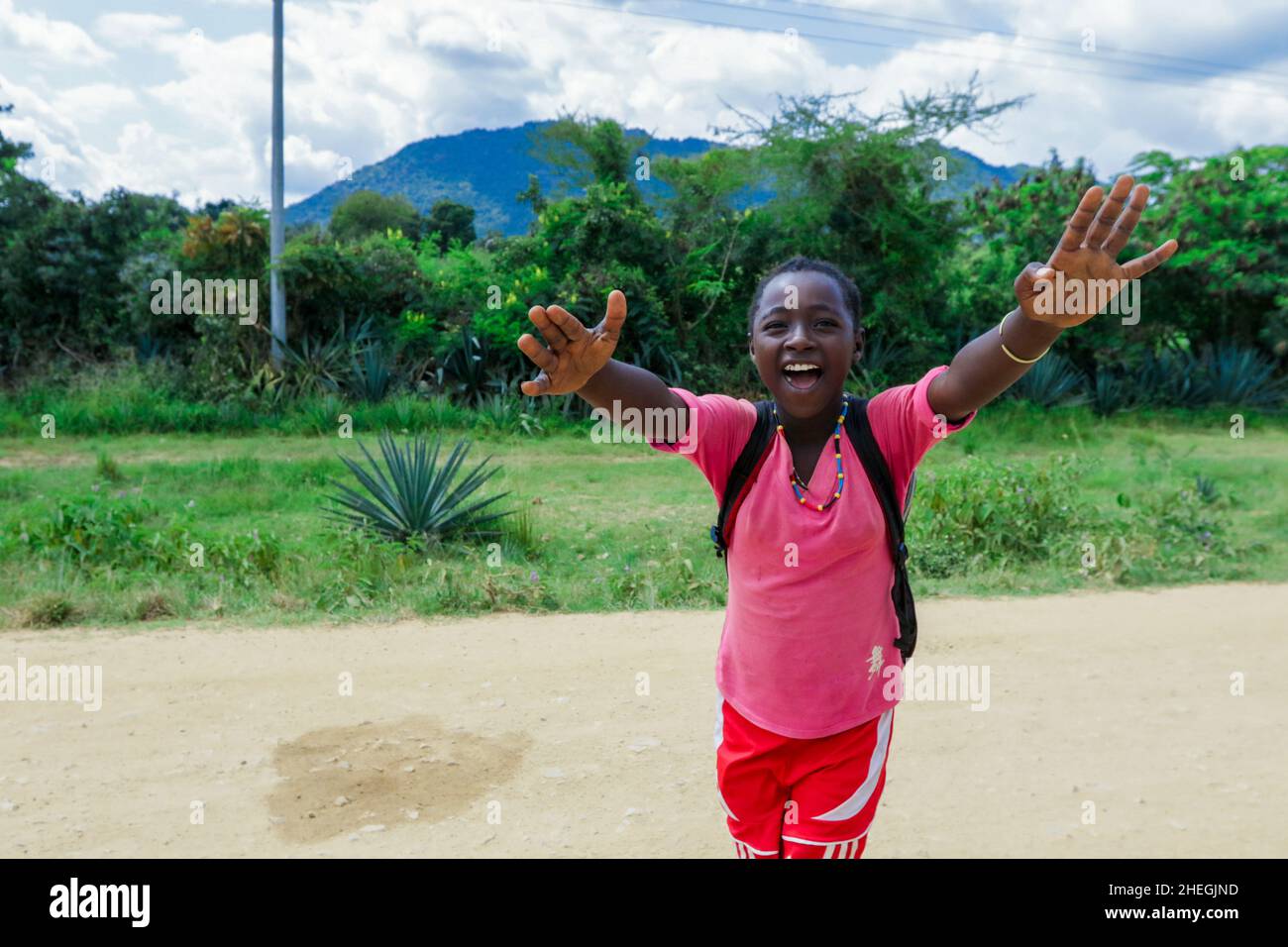 African kids running hi-res stock photography and images - Alamy