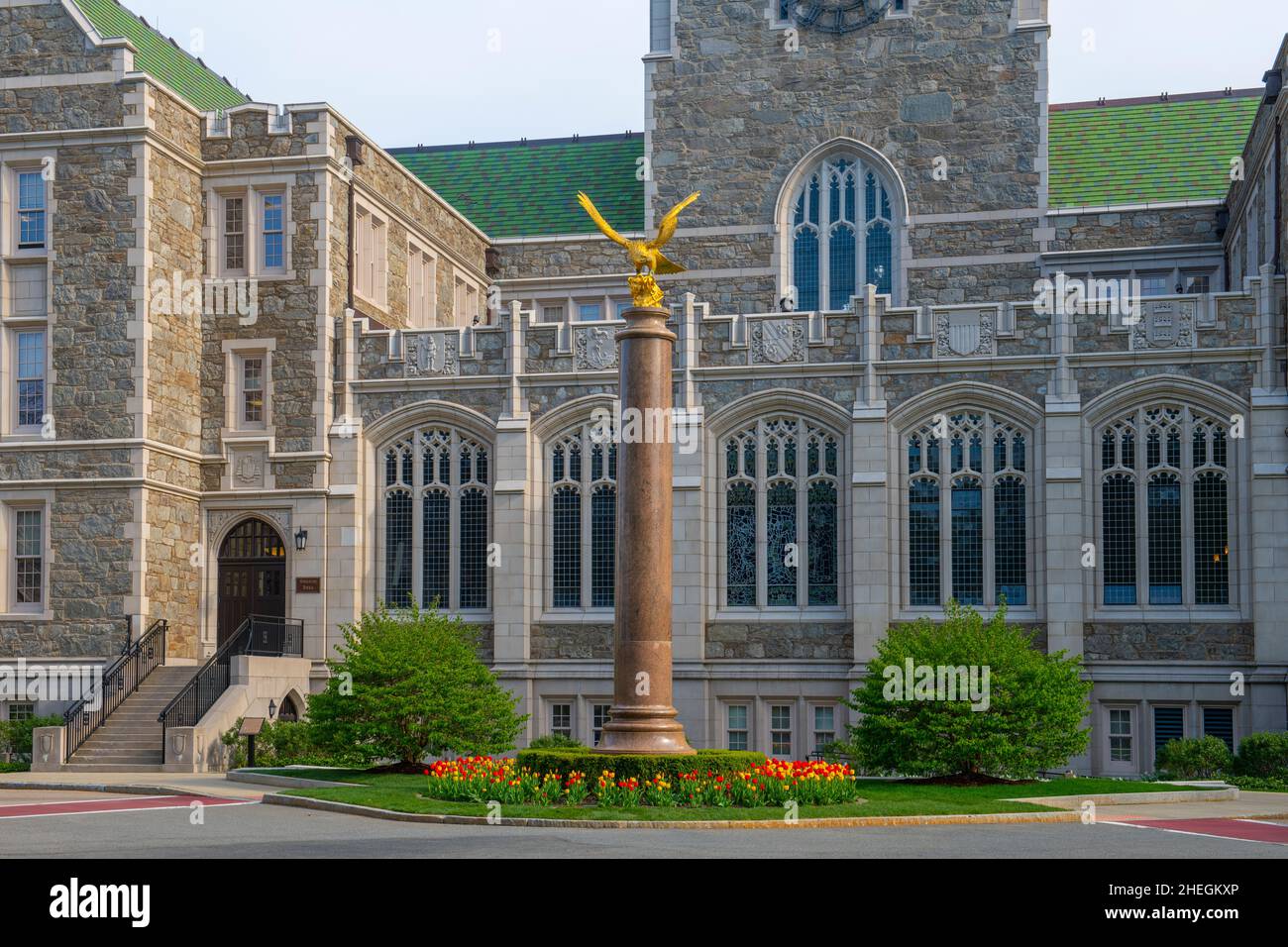 Golden Eagle Monument in front of Gasson Hall in Boston College. Boston ...