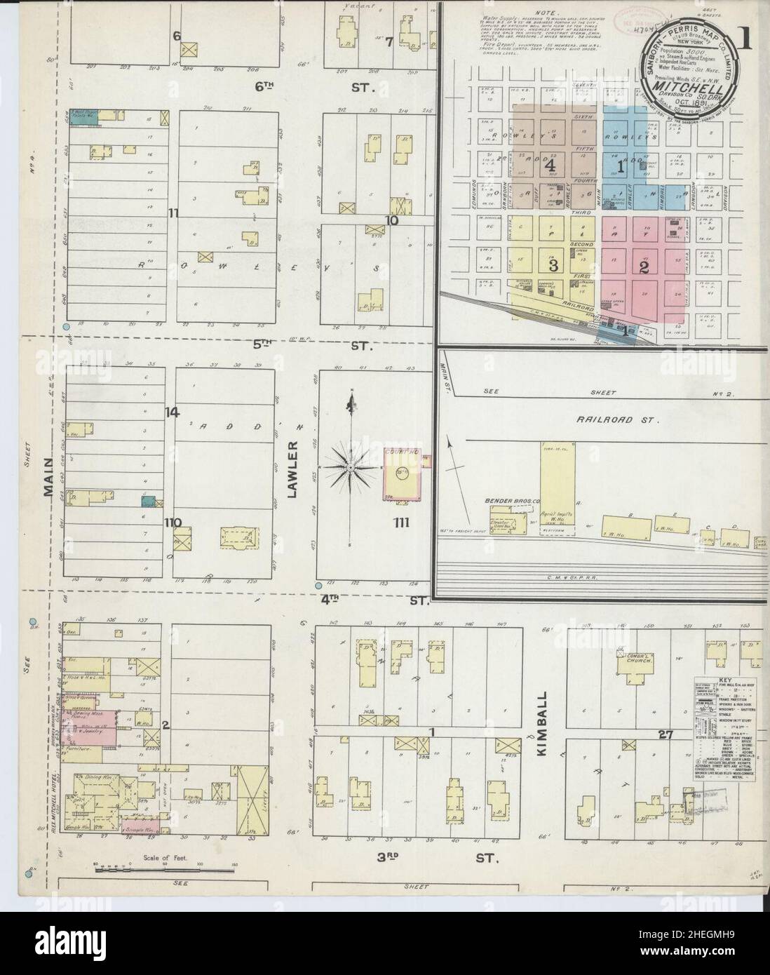 Map of mitchell south dakota hi-res stock photography and images - Alamy