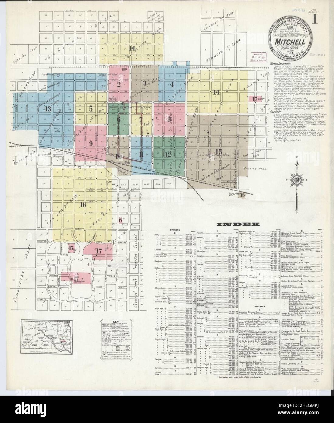 Map of mitchell south dakota hi-res stock photography and images - Alamy