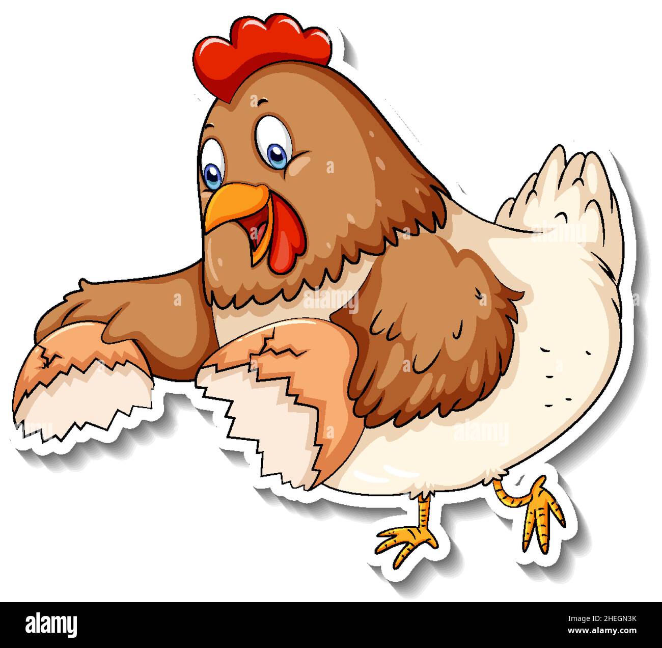 A chicken animal cartoon sticker illustration Stock Vector Image & Art ...