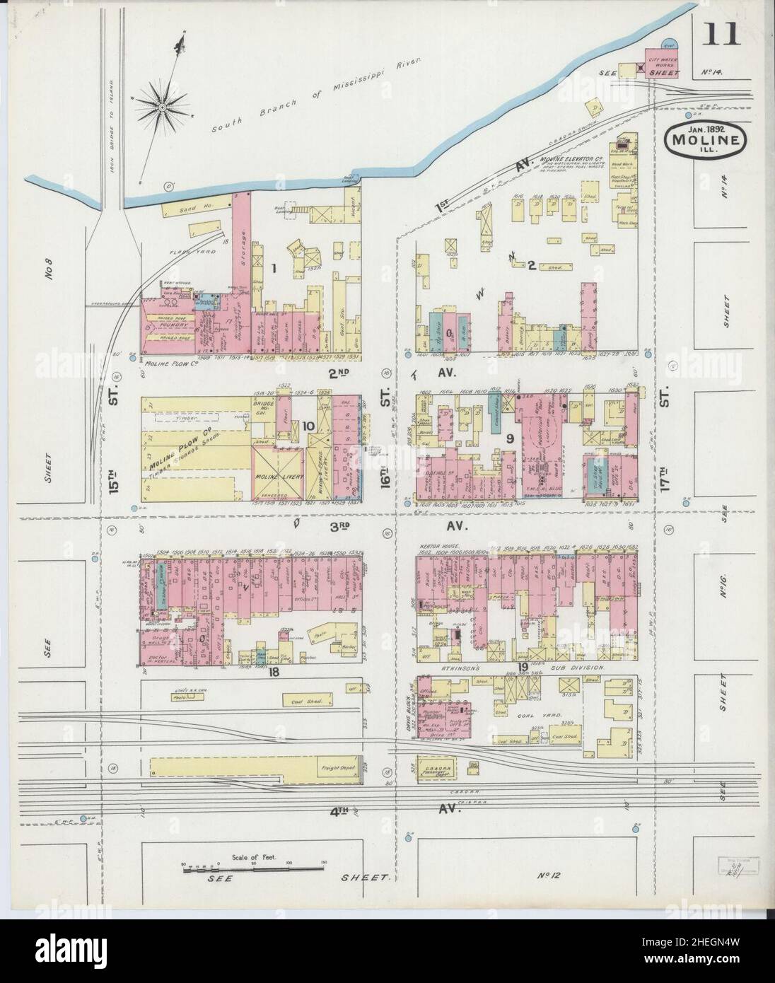 Moline map hi-res stock photography and images - Alamy