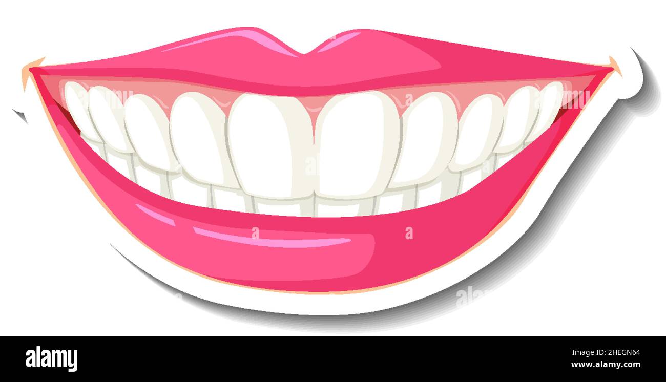 Lips with teeth on white background illustration Stock Vector Image ...