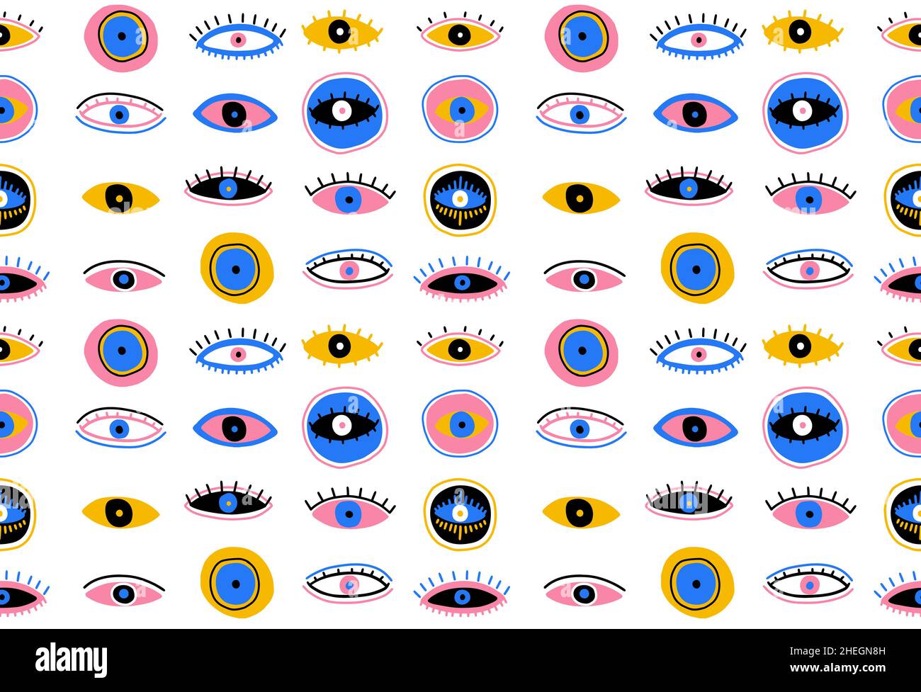 Evil Seeing eye symbol seamless pattern. Occult mystic emblem, graphic ...
