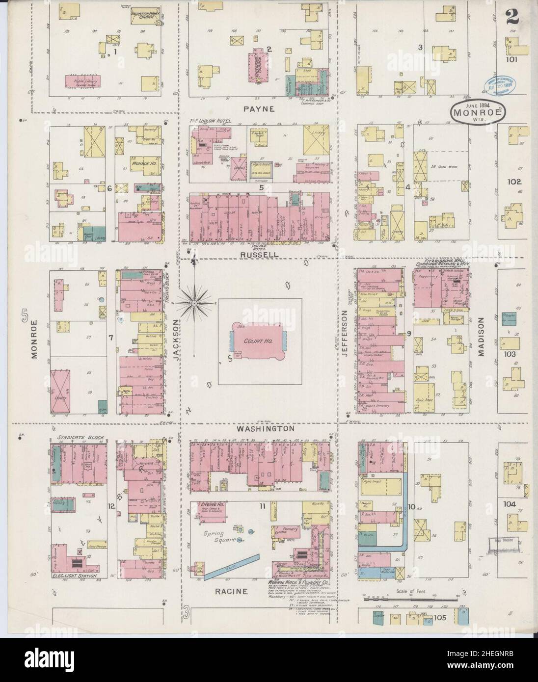 Map of monroe wisconsin hi-res stock photography and images - Alamy