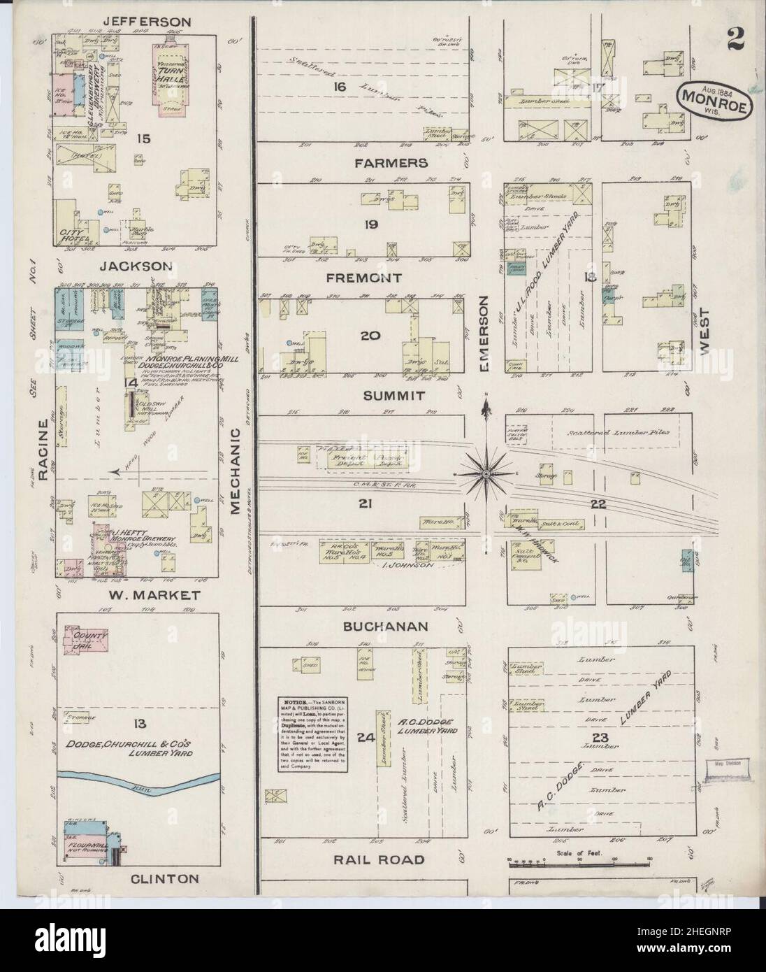 Monroe wisconsin map hi-res stock photography and images - Alamy